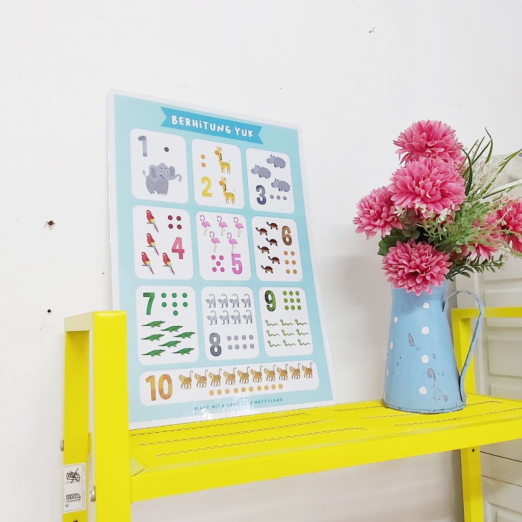 Poster Edukasi - Berhitung Hewan (tebal)