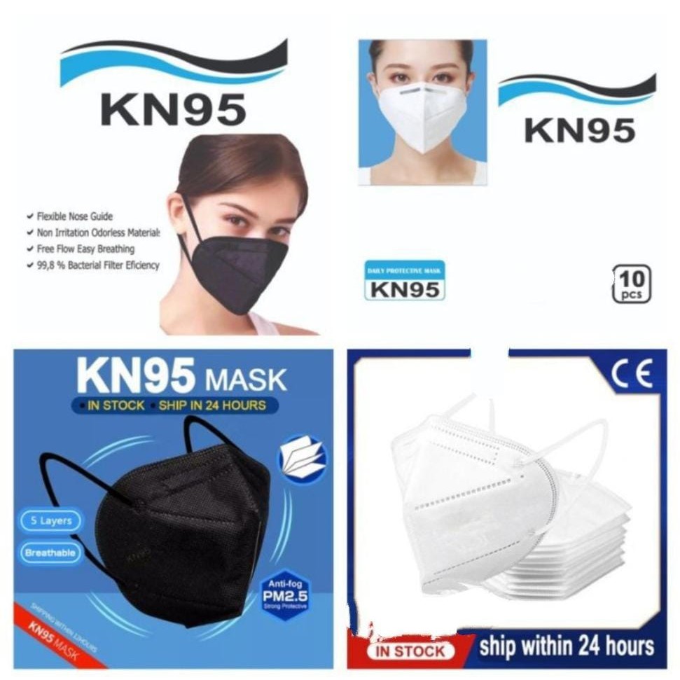 Masker KN95 HITAM Masker KN95 PUTIH Masker KN95 HITAM HIJAB Masker N95 ...