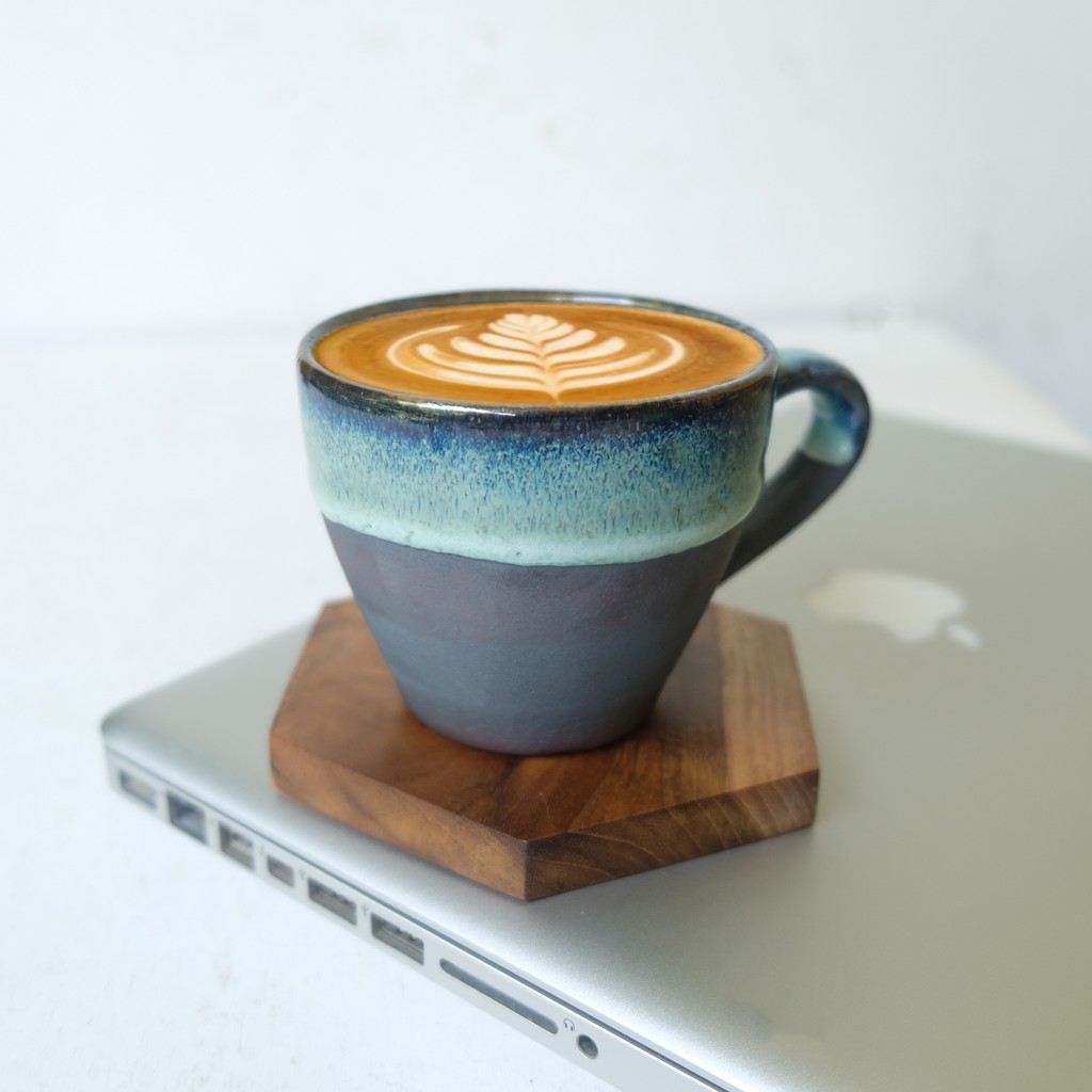 Cangkir Latte Coklat Doff