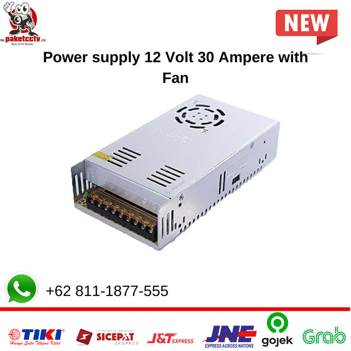 Power supply 12 Volt 30 Ampere with Fan