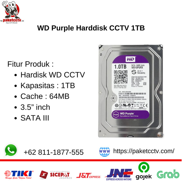 Harddisk wd purple 1TB khusus CCTV