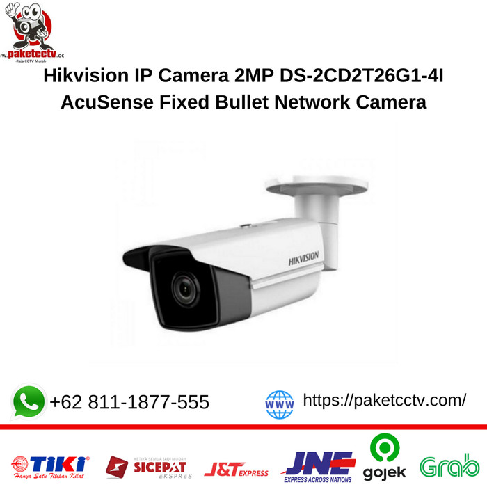 Hikvision IP Camera 2MP DS-2CD2T26G1-4I AcuSense Fixed Bullet Network