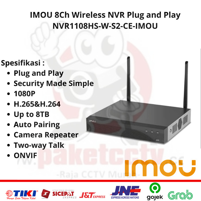 IMOU 8Ch Wireless NVR Plug and Play NVR1108HS-W-S2-IMOU