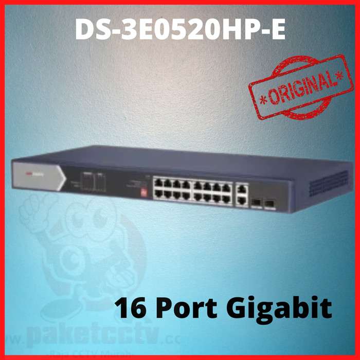 Hikvision Switch 16 Port Gigabit Unmanaged POE Switch DS-3E0520HP-E