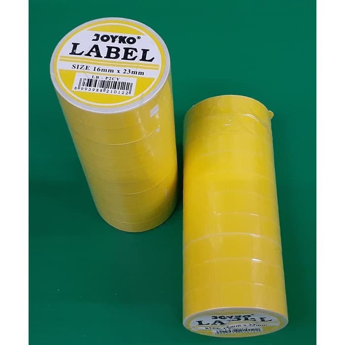 Kertas Stiker Label harga 2 line Warna Kuning Joyko LB-P2CY (Isi 10 Roll)