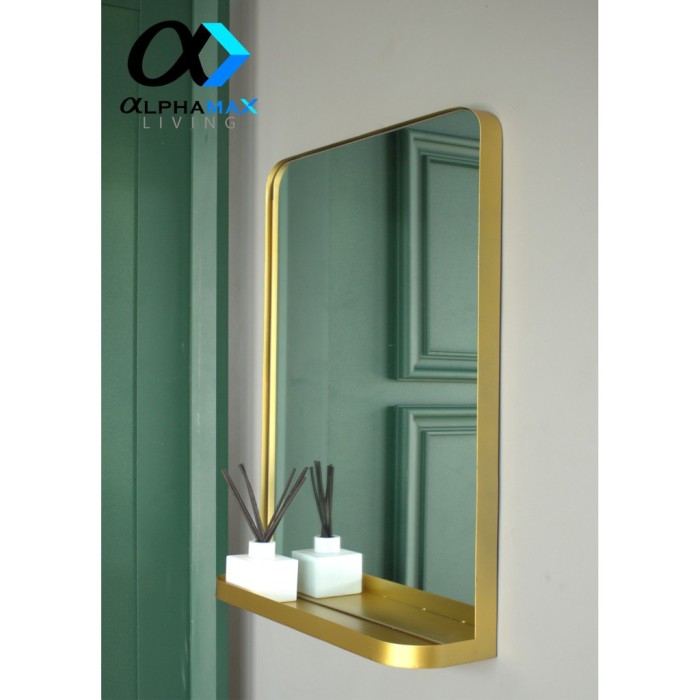 ALPHAMAX Living Cermin Kaca Copenhagen Oblong Mirror with tray