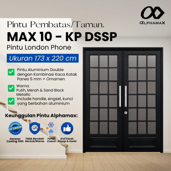 ALPHAMAX Max 10 - KP - DSSP Pintu Rumah Pintu Taman Pintu Pembatas Pintu Aluminium Double Swing ...