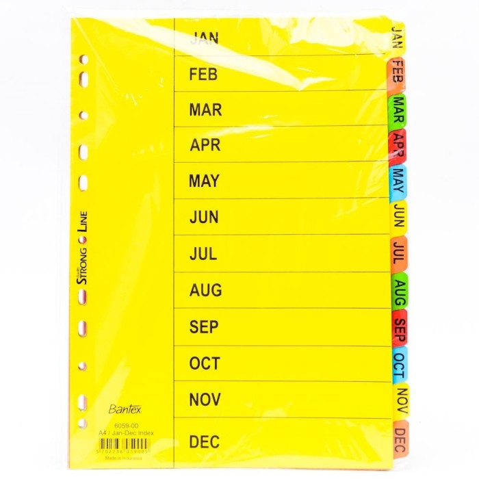 Jual montly divider, pembats kertas berdasar bulan