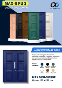 ALPHAMAX Max 9 - PU3 SMARTIUM Pintu Rumah Pintu Depan Pintu Utama Pintu Kamar Pintu Aluminium ...