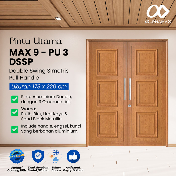 ALPHAMAX Max 9 - PU3 - DSSP Pintu Rumah Pintu Depan Pintu Utama Pintu Kamar Pintu Aluminium ...