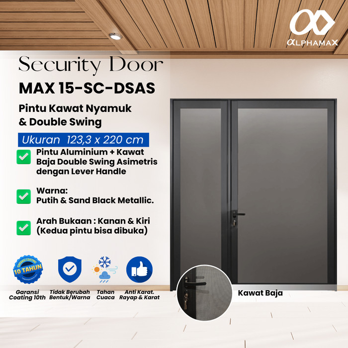 ALPHAMAX Max 15 - SC - DSAS Pintu Rumah Pintu Kawat Nyamuk Pintu Aluminium Kawat Baja Double ...
