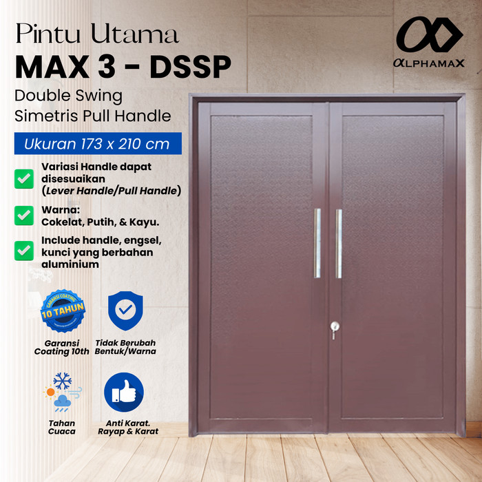ALPHAMAX Max 3 - DSSP Pintu Rumah Pintu Depan Pintu Utama Pintu Kamar Pintu Aluminium Full Panel ...
