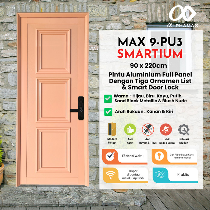 ALPHAMAX Max 9 - PU3 SMARTIUM Pintu Rumah Pintu Depan Pintu Utama Pintu Kamar Pintu Aluminium ...